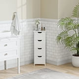 ZENY Slim Small Narrow Bathroom Floor Cabinet, Wooden Storage Organizer ...