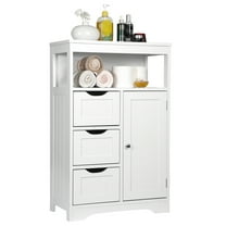 Homall Tall Linen Bathroom Cabinet, 3 Drawers, 1 Cupboard, Free ...
