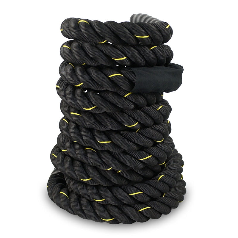 ZENY Black 2" Width Poly Dacron 30ft Length Battle Rope Workout ...