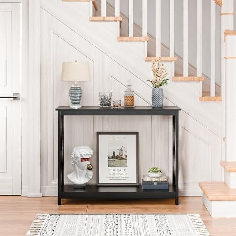 ZENY Console Table, Entryway Table, Narrow Sofa Table with 2-Tier ...