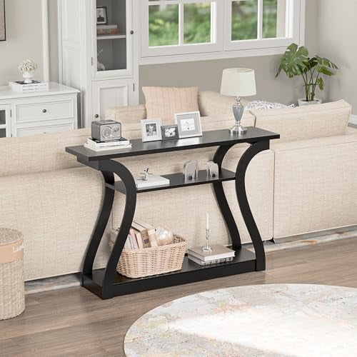 ZENY Console Table, Entryway Table with 3 Tier Storage Shelves, Narrow ...