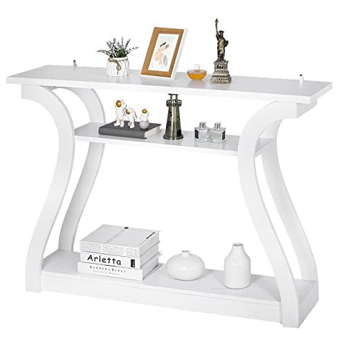ZENY Console Table, Entryway Table with 3 Tier Storage Shelves, Narrow ...