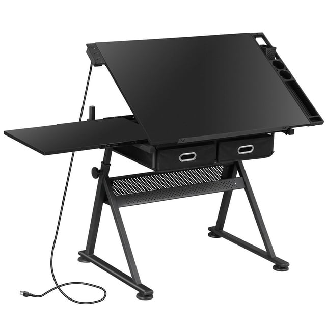 ZENY Drafting Table Art Desk with Adjustable Height, Durable Steel and ...