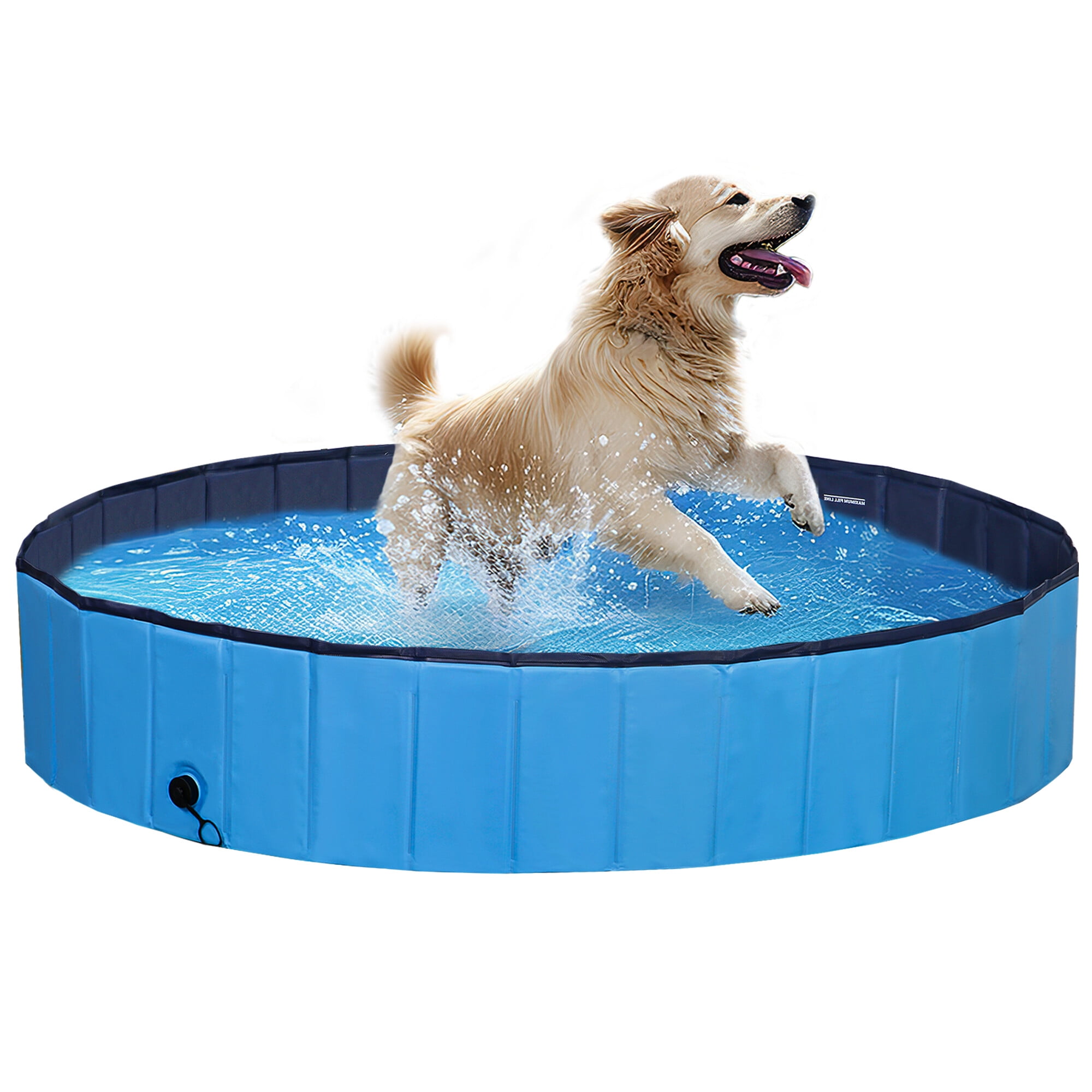 ZENY Foldable 63'' x 12'' Pet Swimming Pool Dog Bath Pool Portable Bath ...
