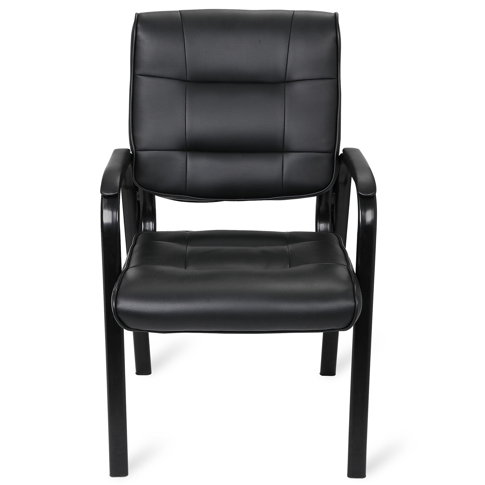 ZENY Ergonomic Mid-Back Sled Base Executive Office Chair, Black Metal ...