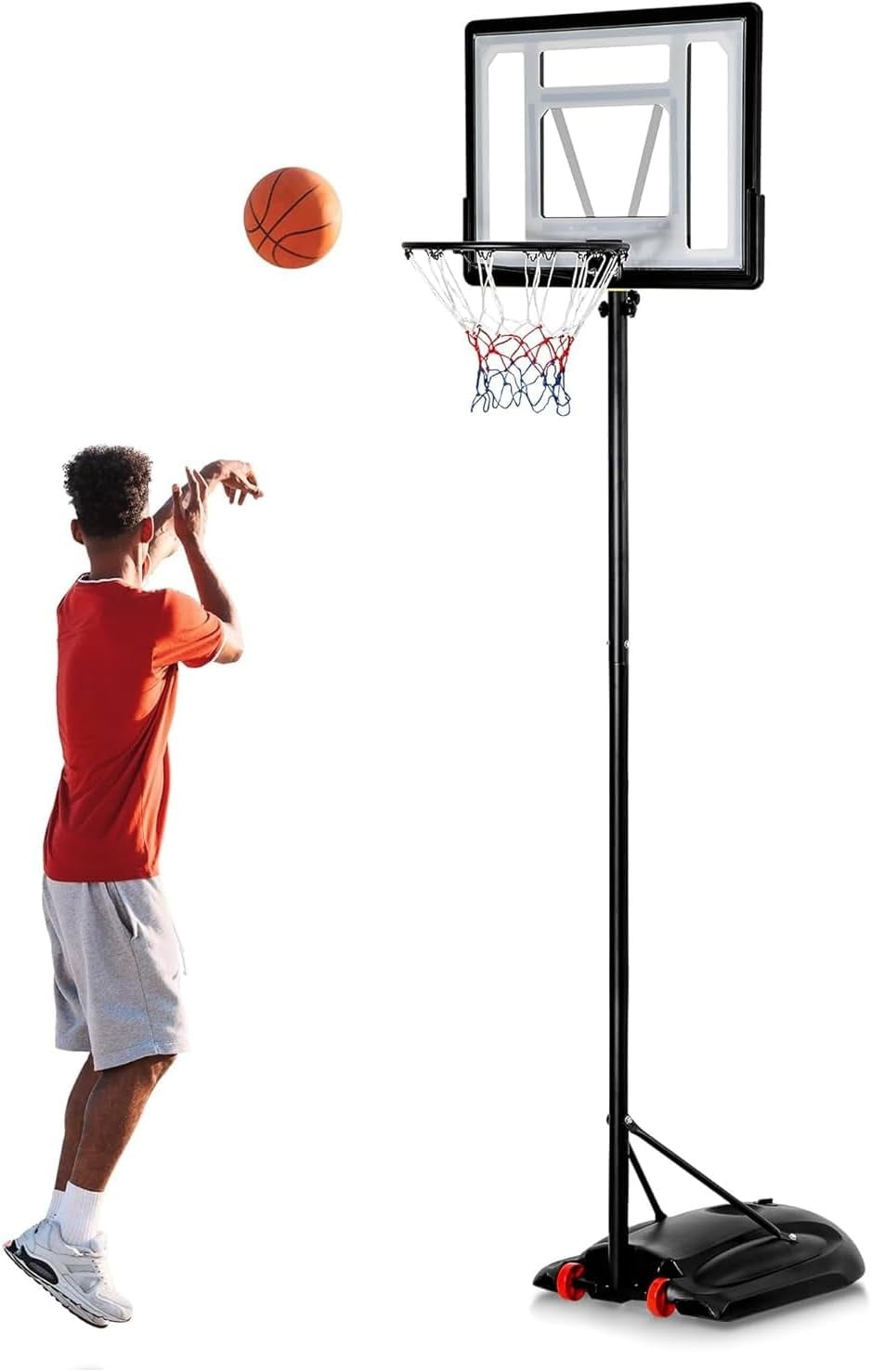 ZENY Outdoor Basketball Hoop, Adjustable Basketball Goal for Kids and Adults 9.2ft, Portable ...