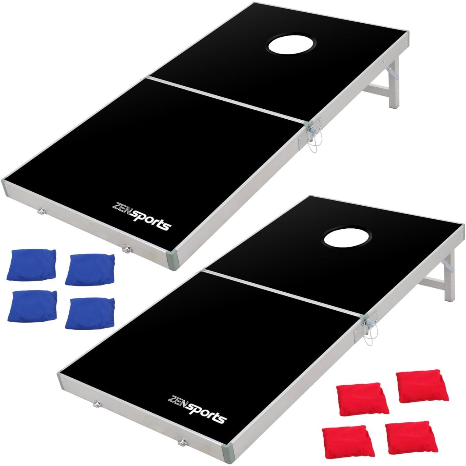 ZENY Portable Cornhole Set Regulation Size 4 ft x 2 ft, Foldable ...