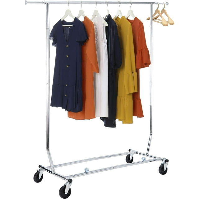 ZENY Standard Rod Clothing Garment Rack, Rolling Clothes Organizer with ...