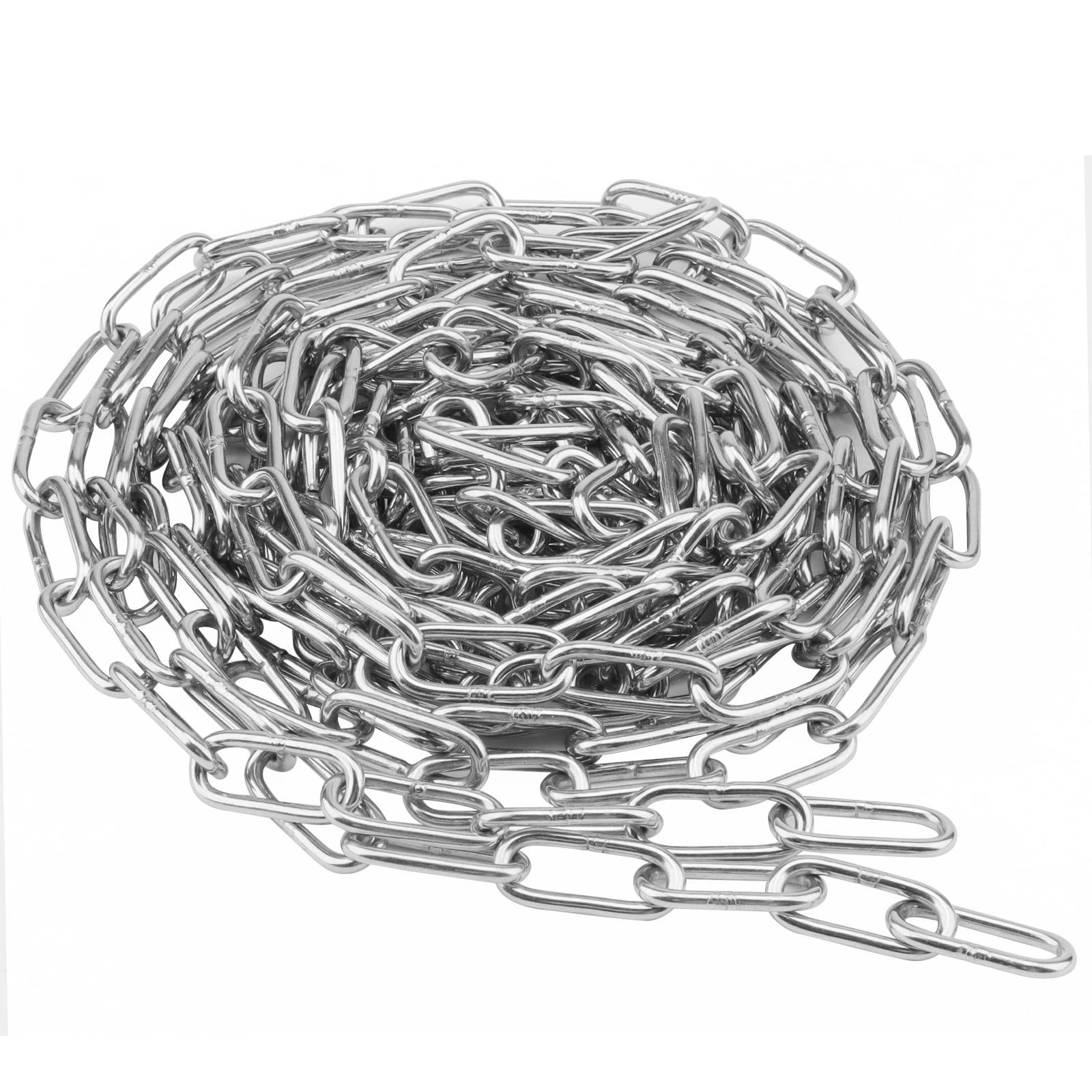 ZEONHAK 1/8 Inch x 26ft Straight Coil Chain, Metal Coil Chain, Link ...