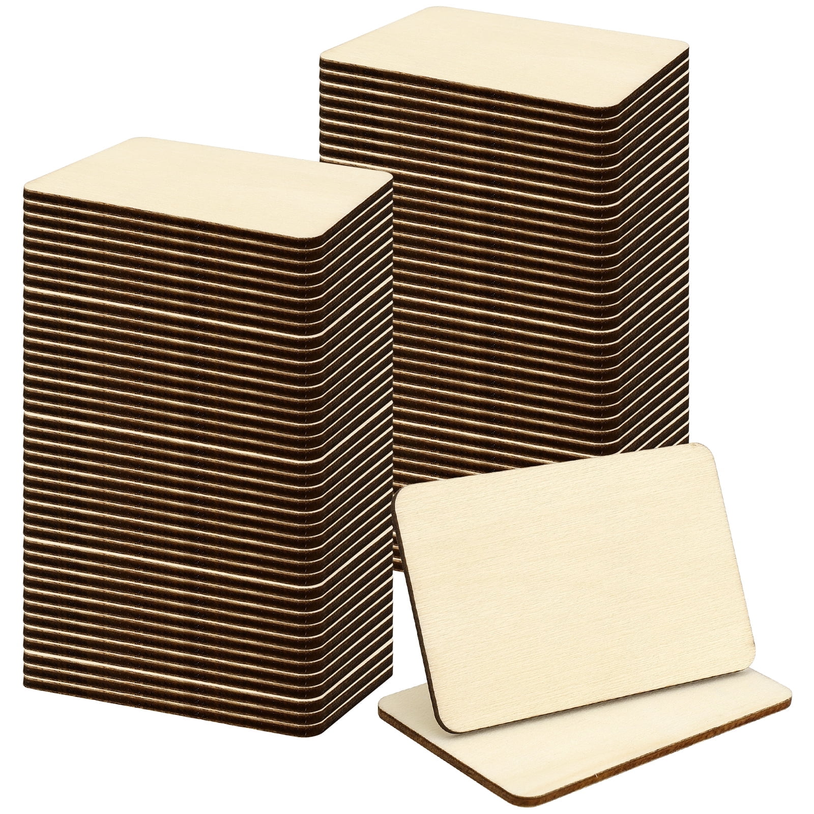 ZEONHAK 100pcs 6 x 4 Inch Wooden Sheets, Unfinished Rectangle Wood ...