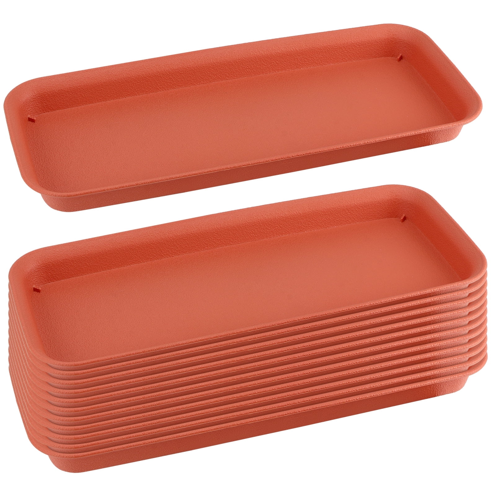 ZEONHAK 12 Pack 15.6 x 6.7 x 1.2 Inch Plastic Rectangular Plant Pot ...