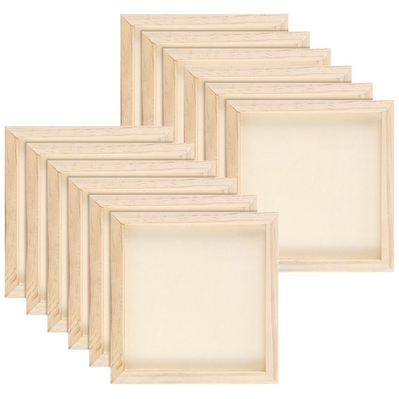 ZEONHAK 12 Pack 8 x 8 Inch Wood Panel, Square Wooden Canvas Boards ...