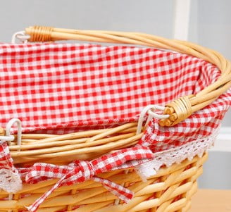 ZEONHAK 14 Inch Wicker Woven Basket, Wicker Storage Basket with Handle ...