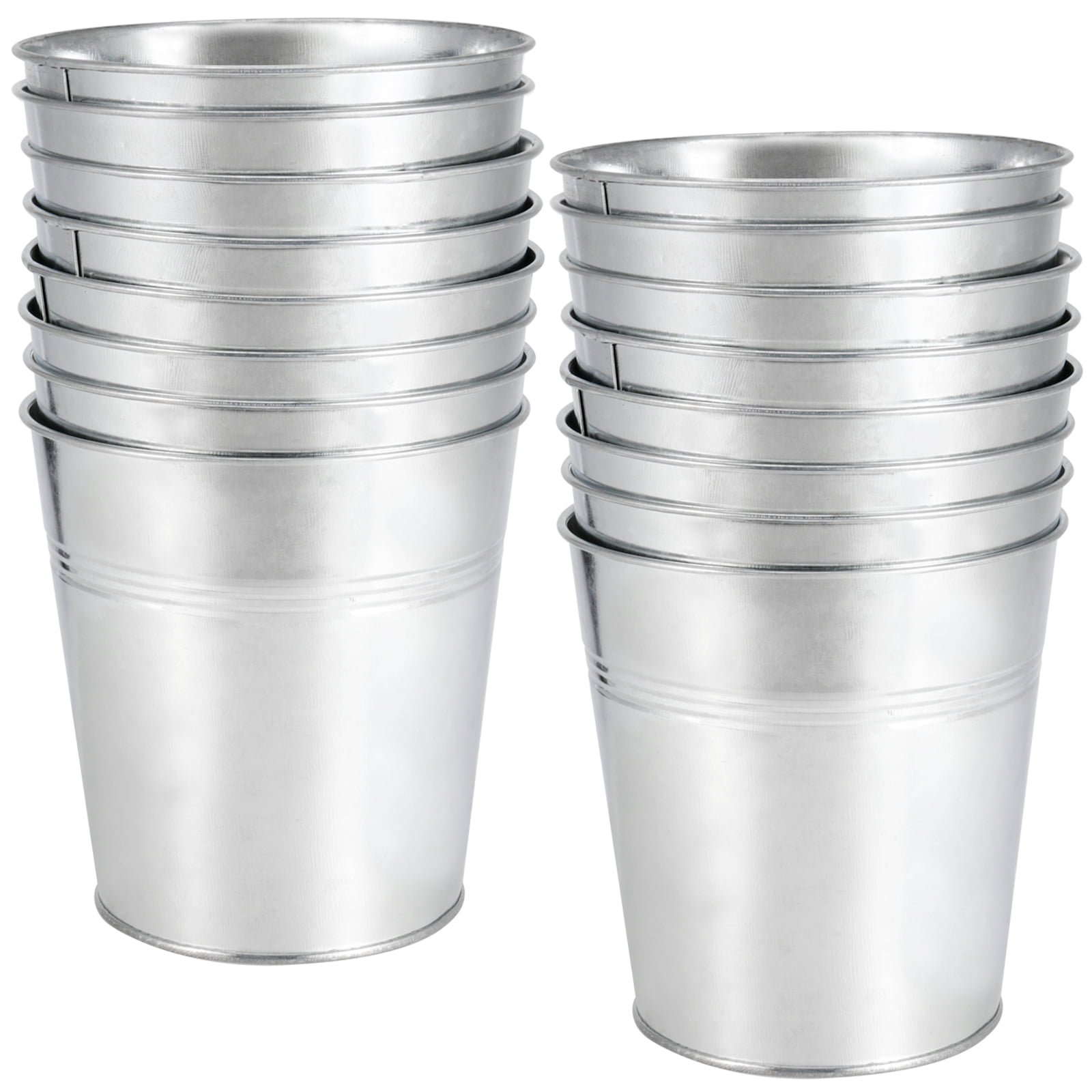 ZEONHAK 16 Pack Galvanized Metal Buckets, 4.7 x 4.7 x 3.5 Inch ...
