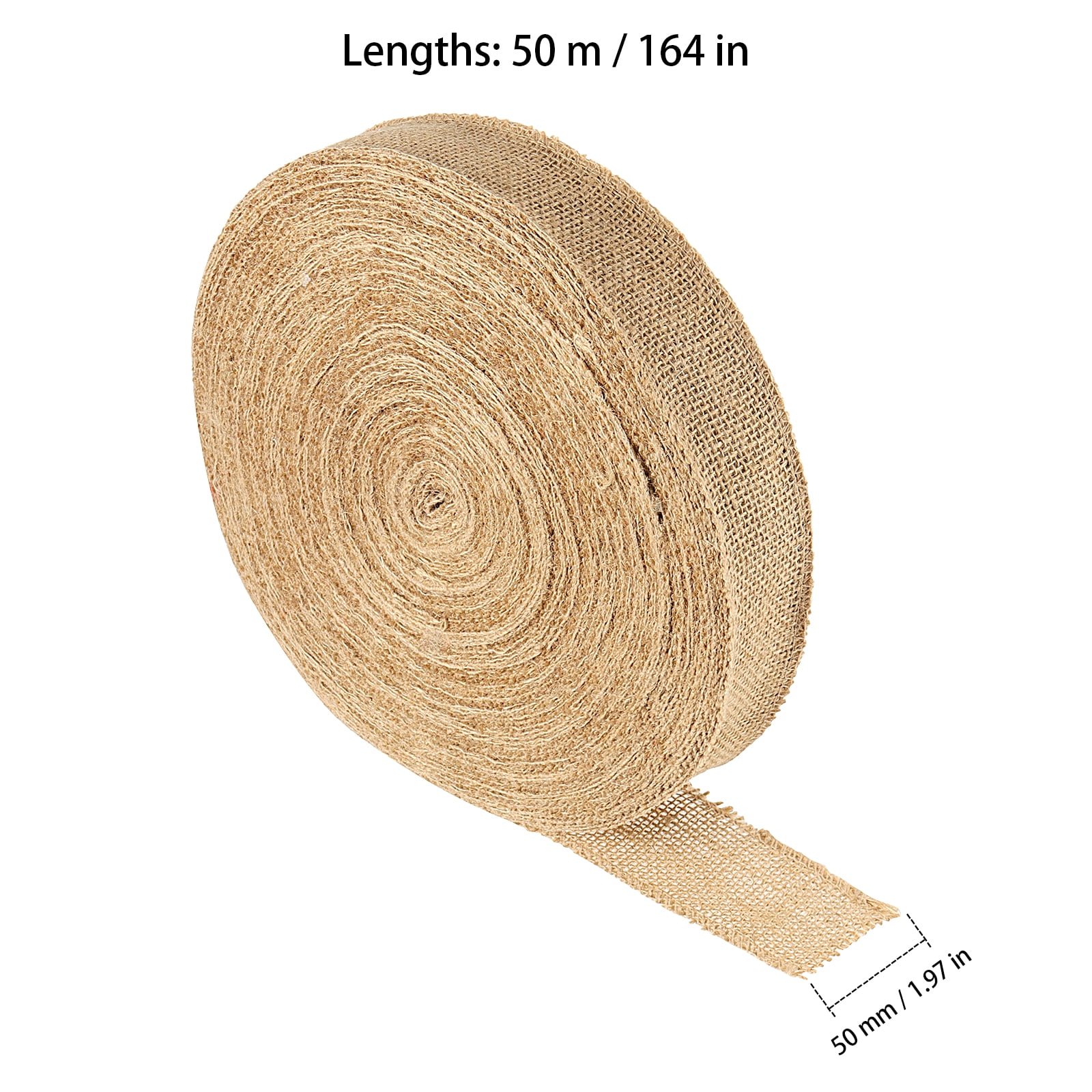 ZEONHAK 2 Inch x 54 Yard Natural Burlap Ribbon, Jute Burlap Fabric ...