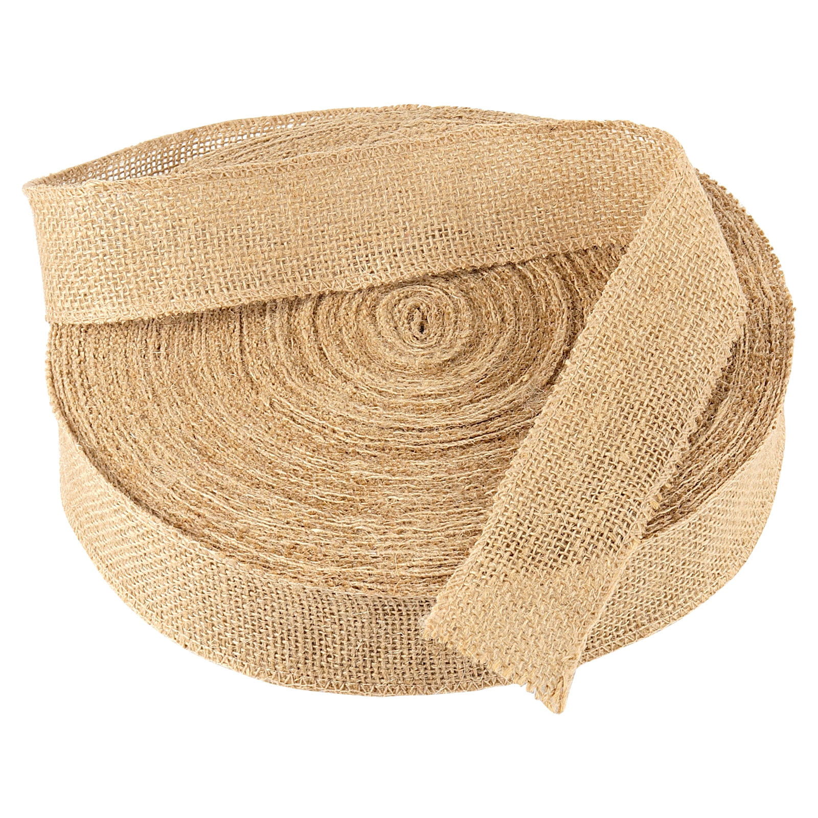 ZEONHAK 2 Inch x 54 Yard Natural Woven Burlap Ribbon, Jute Burlap ...