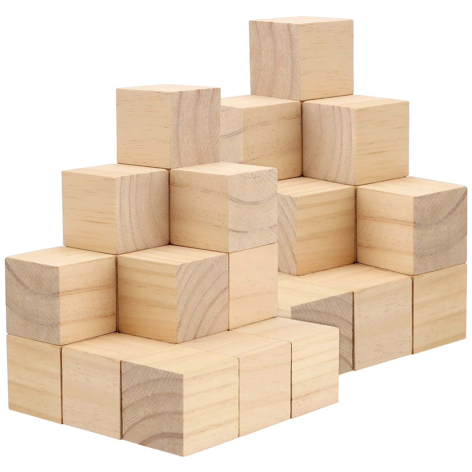 ZEONHAK 300pcs 1 Inch Wooden Blocks, Unfinished Square Wooden Cubes ...