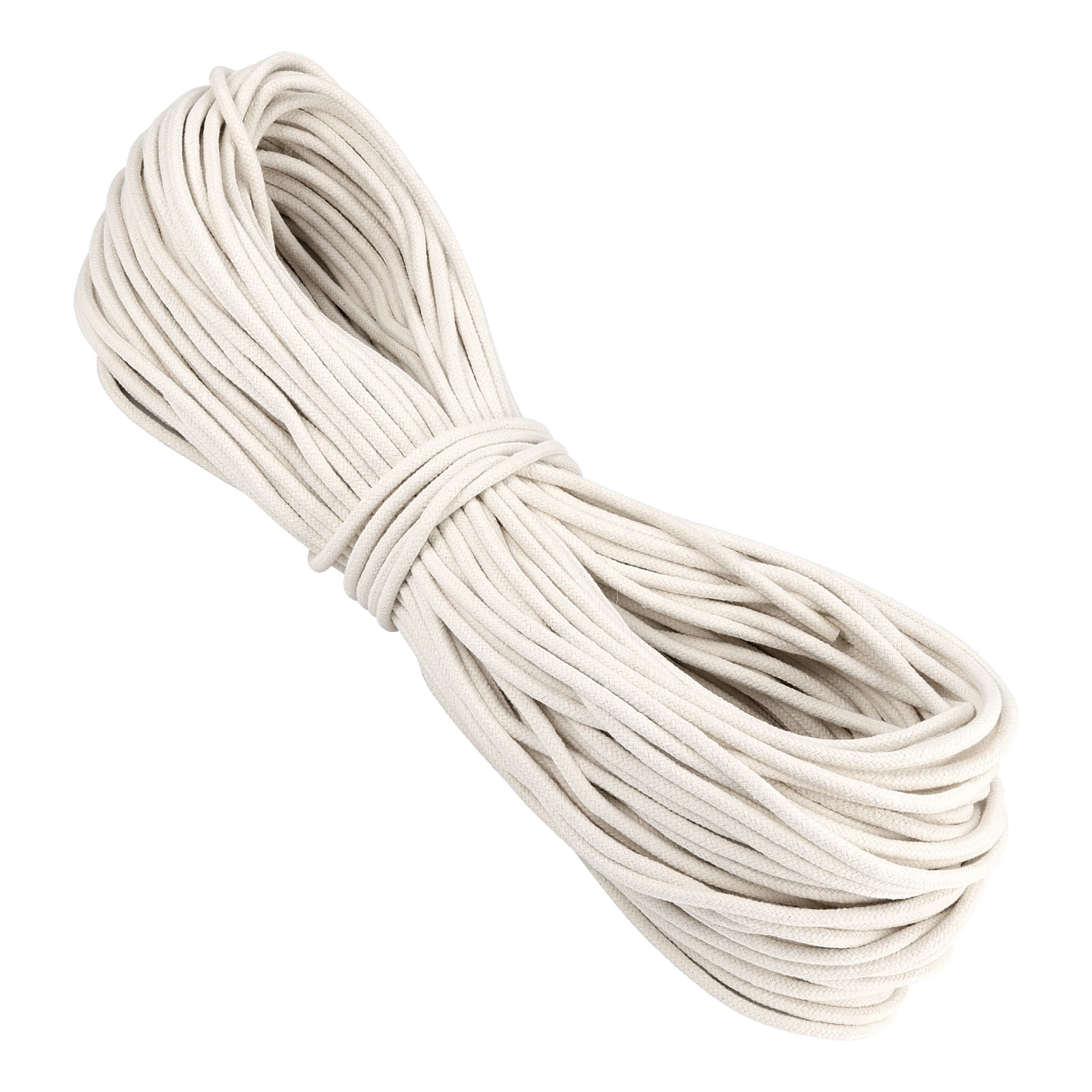 ZEONHAK 328 Feet x 1/4 Inch White Cotton Rope, Cotton Clothesline Rope ...