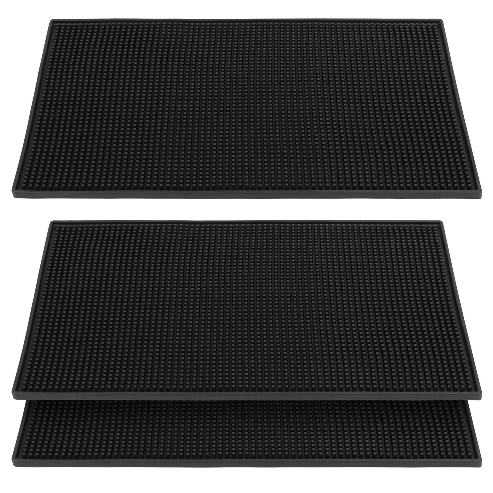 ZEONHAK 3pcs 12 x 18 Inch Black Rubber Bar Mats, Rectangle PVC Bar ...
