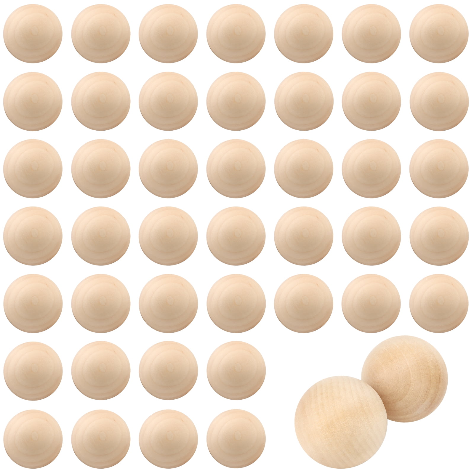 ZEONHAK 45pcs 2 Inch Wooden Balls, 50mm Unfinished Round Wood Ball ...