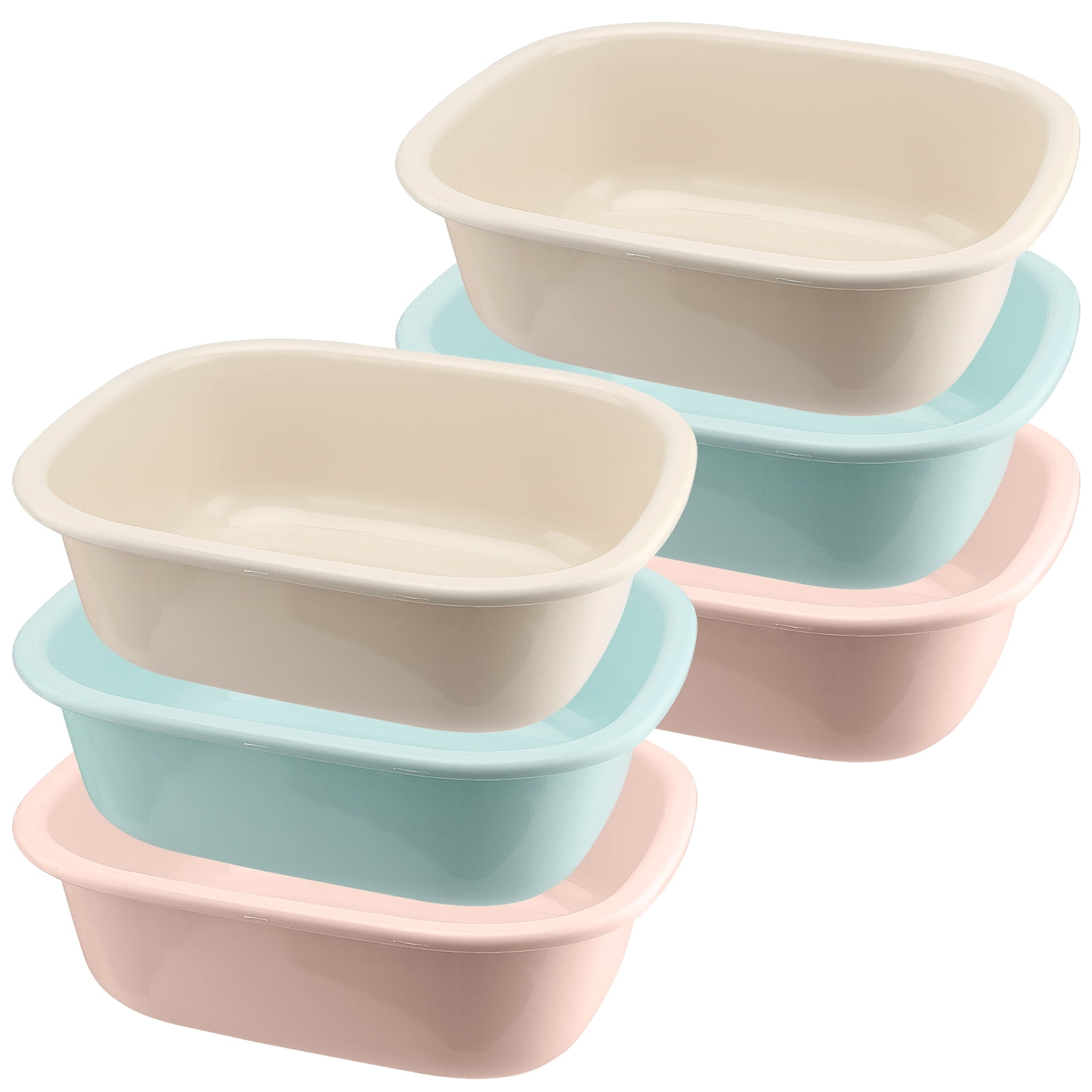 ZEONHAK 6pcs 14 x 12 Inch Plastic Wash Basin, Rectangular Dish Pan ...