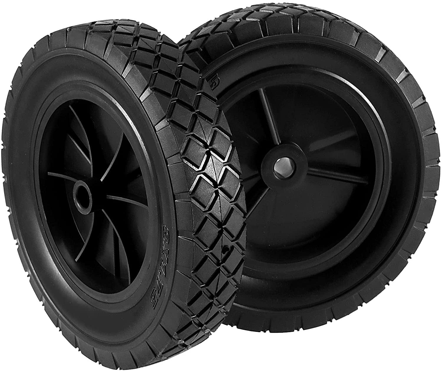 ZEONHAK Solid 8 Inch Lawn Mower Wheels, Universal Flat Free Replacement ...