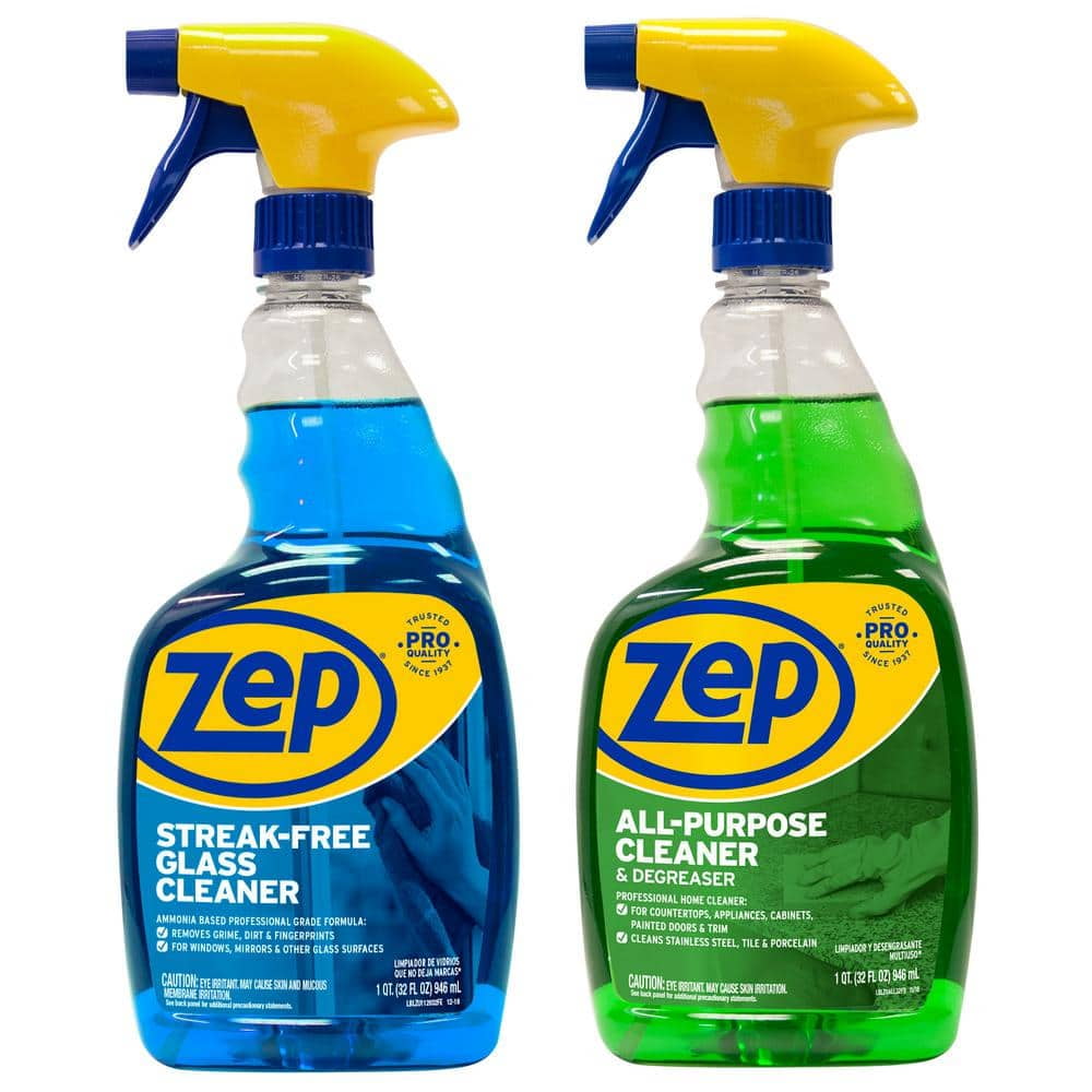 Zep All-Purpose Cleaner and Glass Cleaner Kit, 32 oz, Professional ...