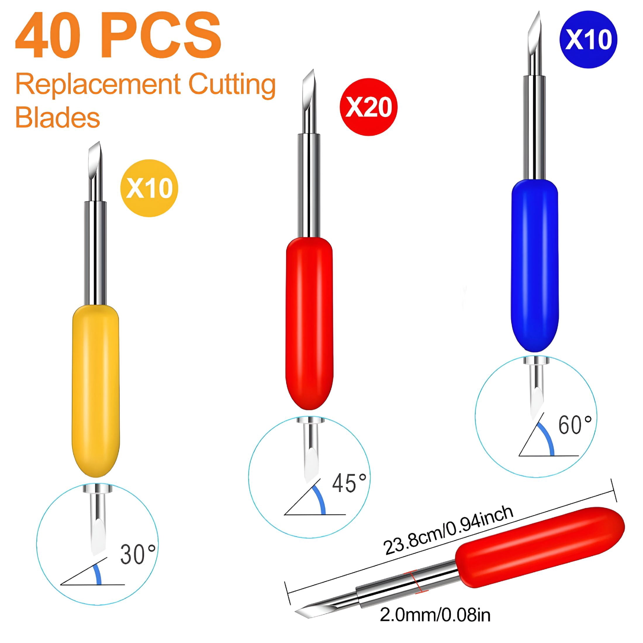 ZEPARO 40Pcs Cutting Blades for Maker, Accessory Blades for Explore Air ...