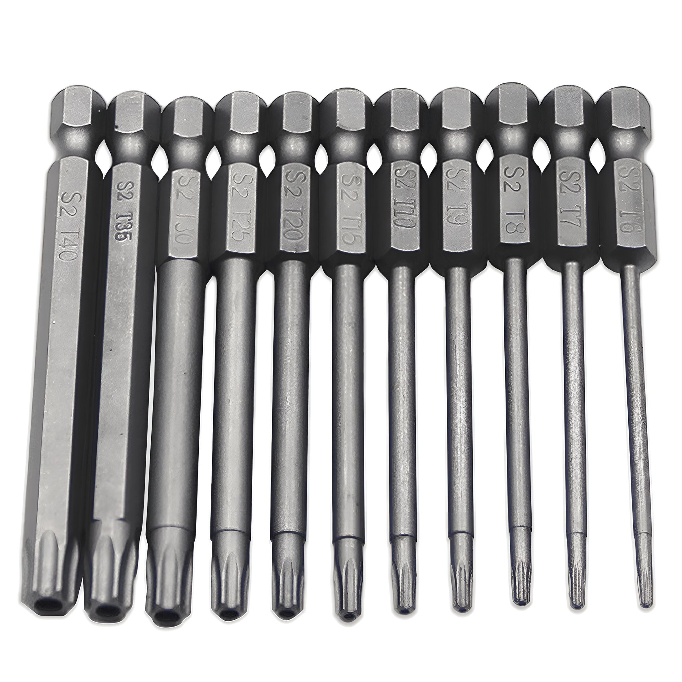 ZEPARO 75mm Screwdriver Drill Bit Set,11 Pieces T6-T40 Star Shaped ...