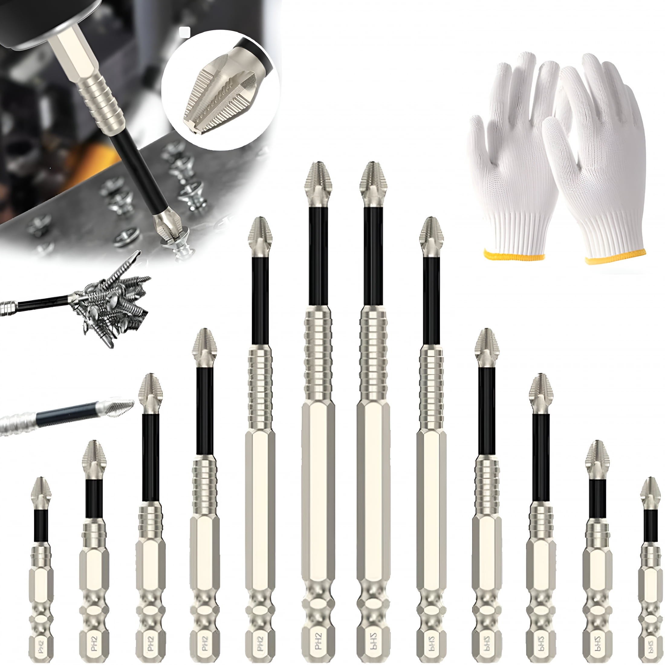ZEPARO Drill Bits,High-Magnetic Screwdriver Drill Bit Set,Upgraded High ...
