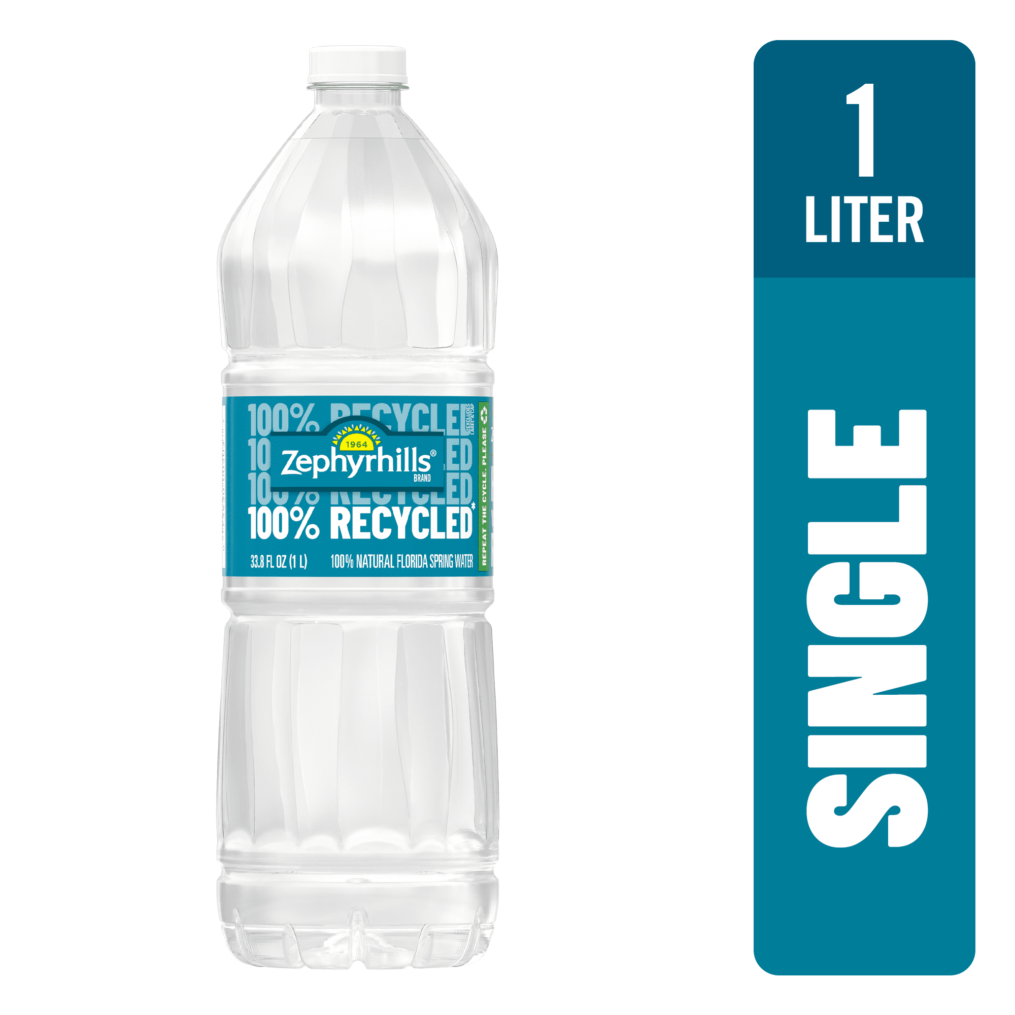 Zephyrhills Florida Spring Water, 1 Liter, Single Plastic Bottle ...