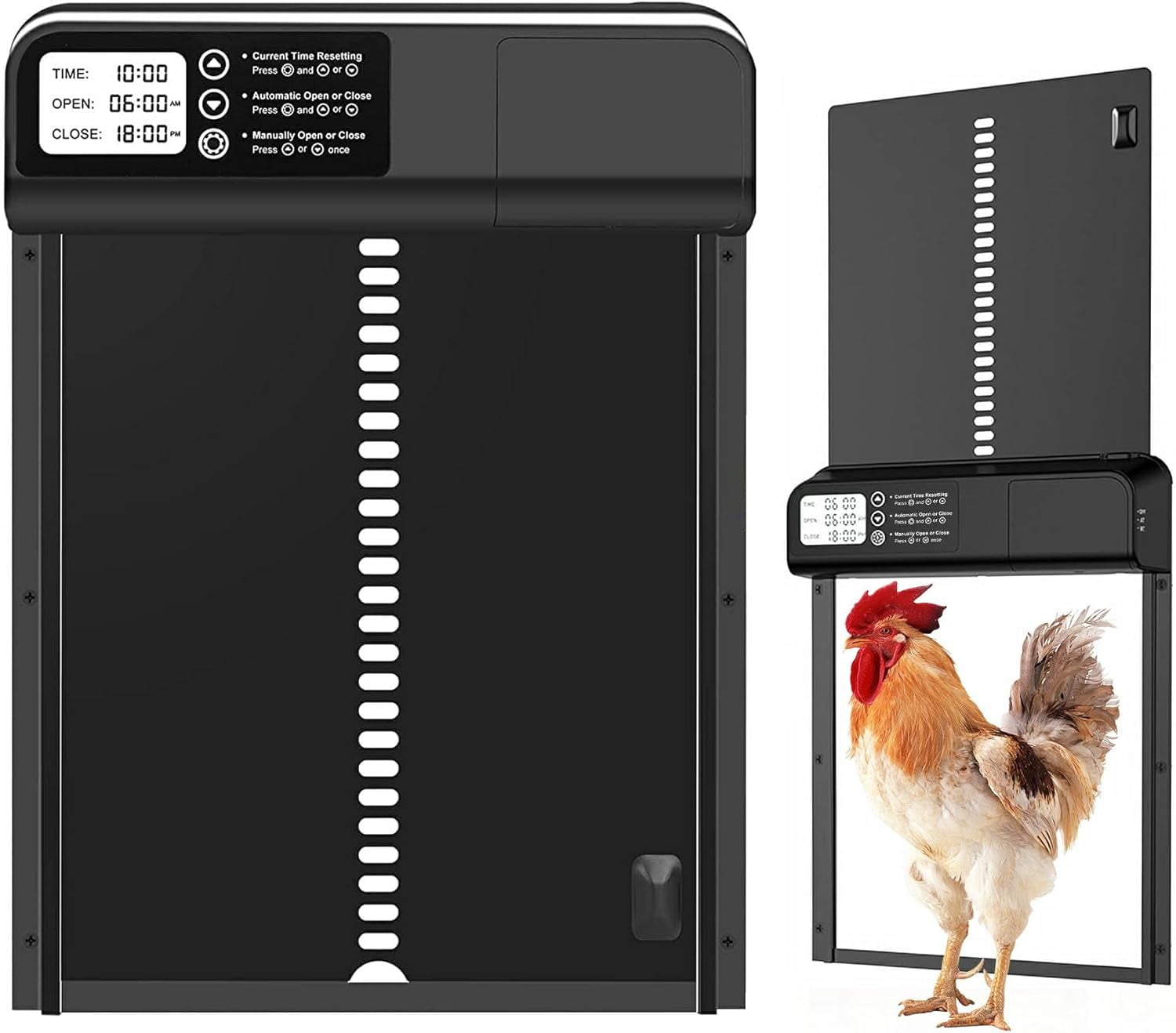 ZERMO Automatic Chicken Coop Door Opener with Timer, Aluminum Auto ...