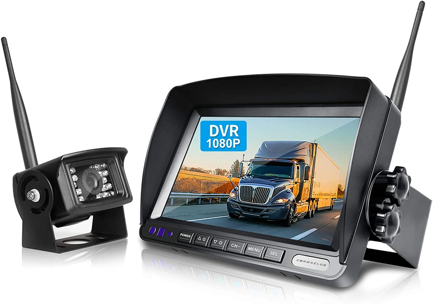 ZEROXCLUB Wireless Backup Camera 7'' 1080P HD LCD Monitor IP69 ...