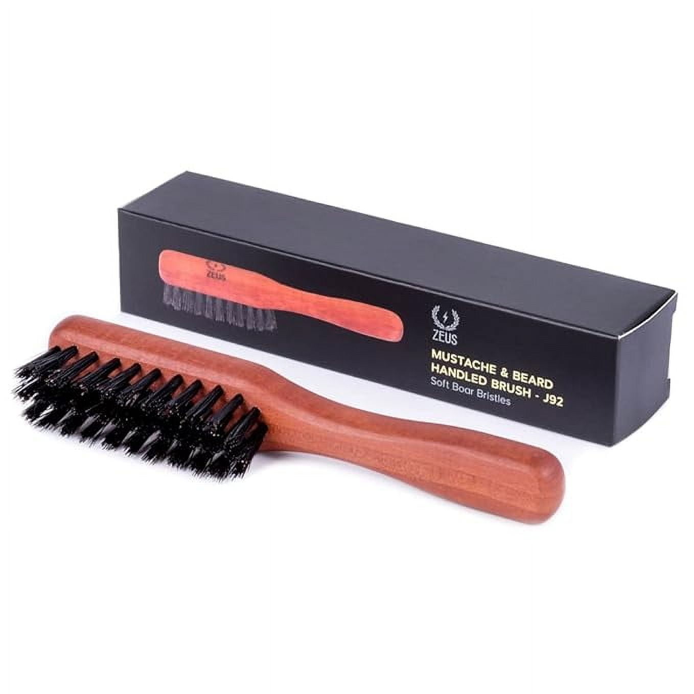 ZEUS Beard & Mustache Brush with Handle, Boar Bristle Brush for ...