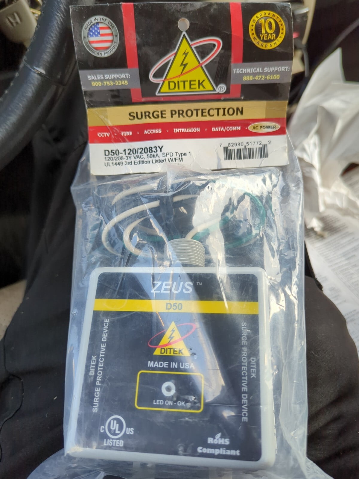 ZEUS D50-120/208 1 120/208VAC Split Phase SPD - Walmart.com