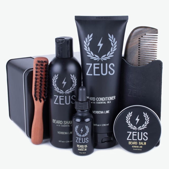 ZEUS Premium Mens Grooming Set - Complete Beard Upkeep Kit - Shampoo ...