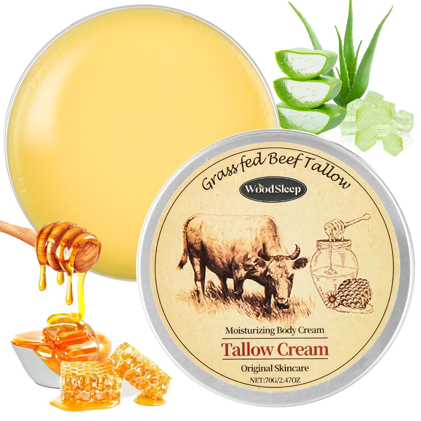 ZEVOFIUR Tallow and Honey SAF21 Balm for Skin,Beef Tallow Beeswax ...
