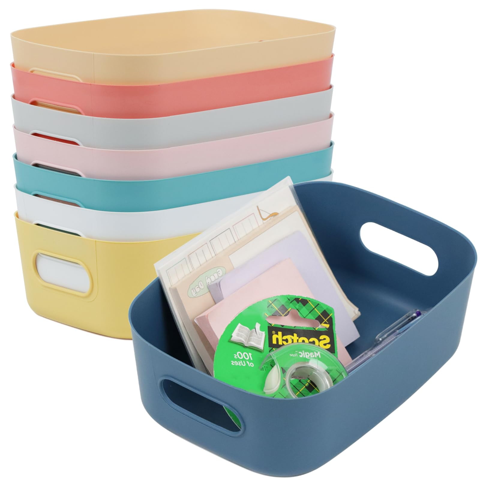 ZEXALOR 8 Pack Small Drawer Organizer Bins, Plastic Storage Bins ...