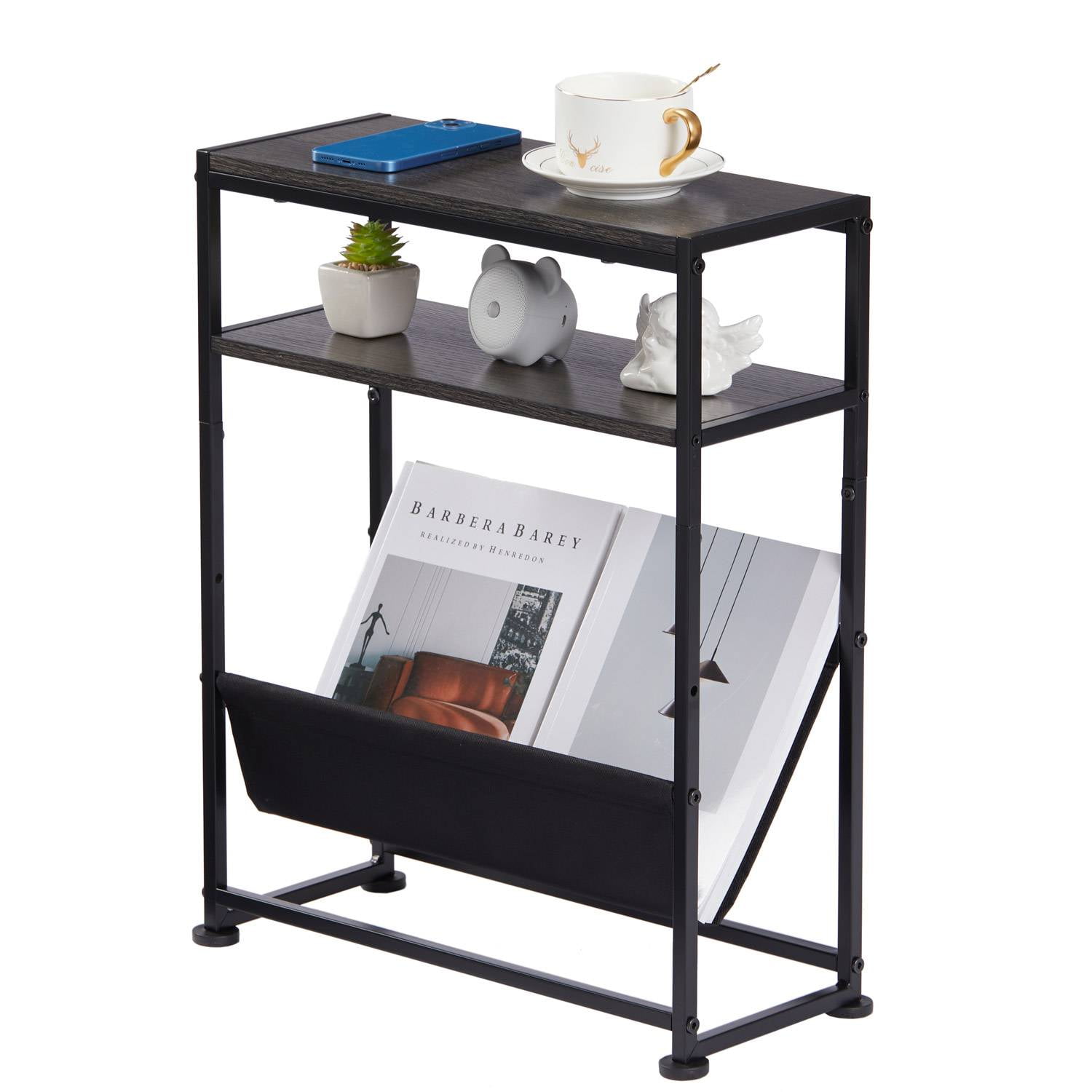 ZEXVIDA Narrow End Table for Small Spaces - Slim Side Table with ...