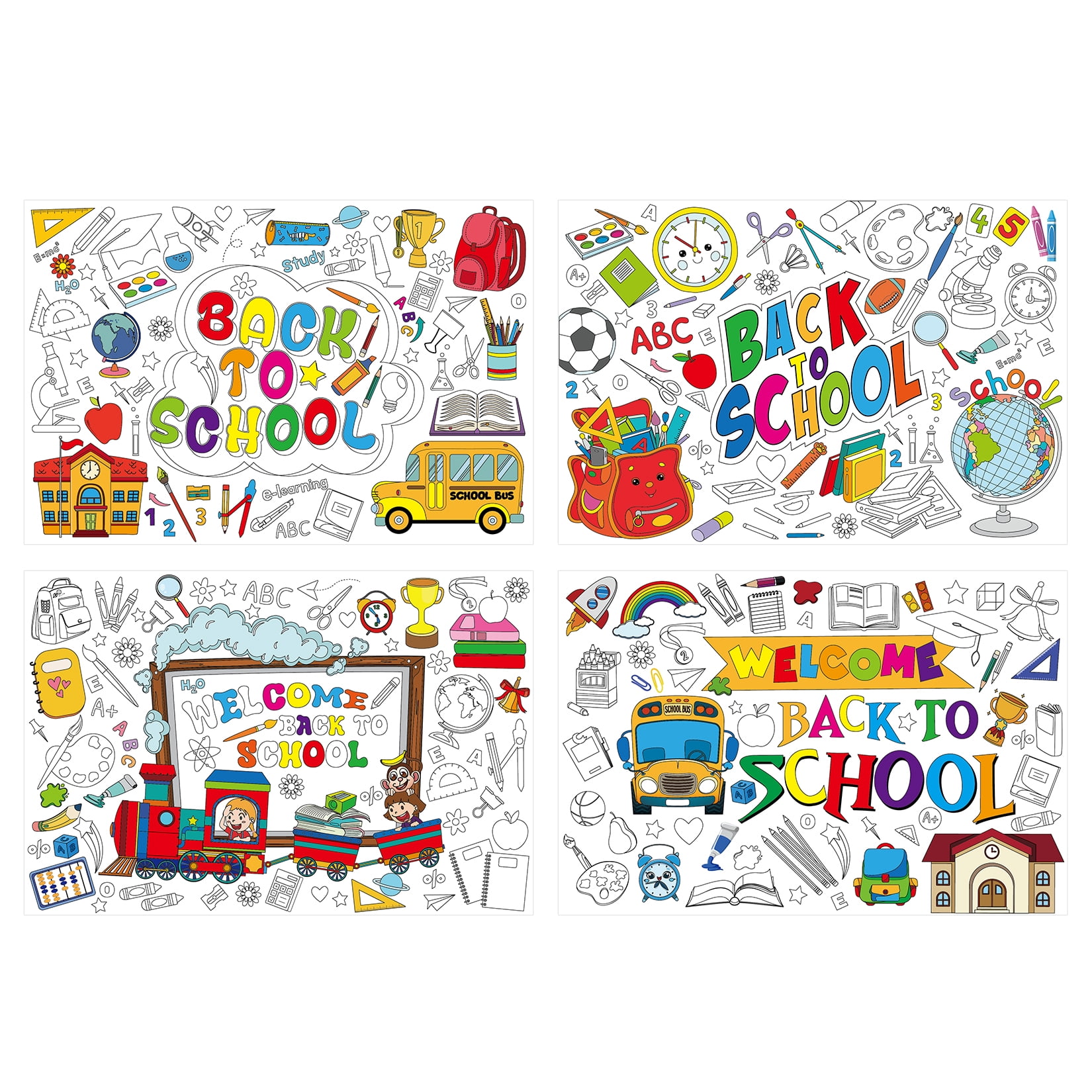 ZEYGC Back To School Coloring Posters for Kids, Classroom DIY Painting ...