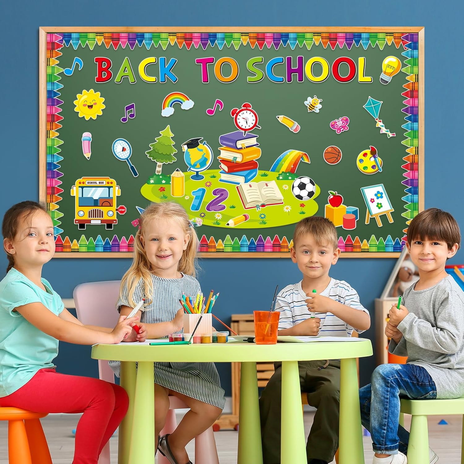 ZEYGC Bulletin Board Back to School Decorations, Colorful Cutouts ...