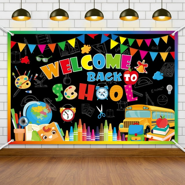 ZEYGC Large Welcome Back to School Background Poster Party Decoration ...