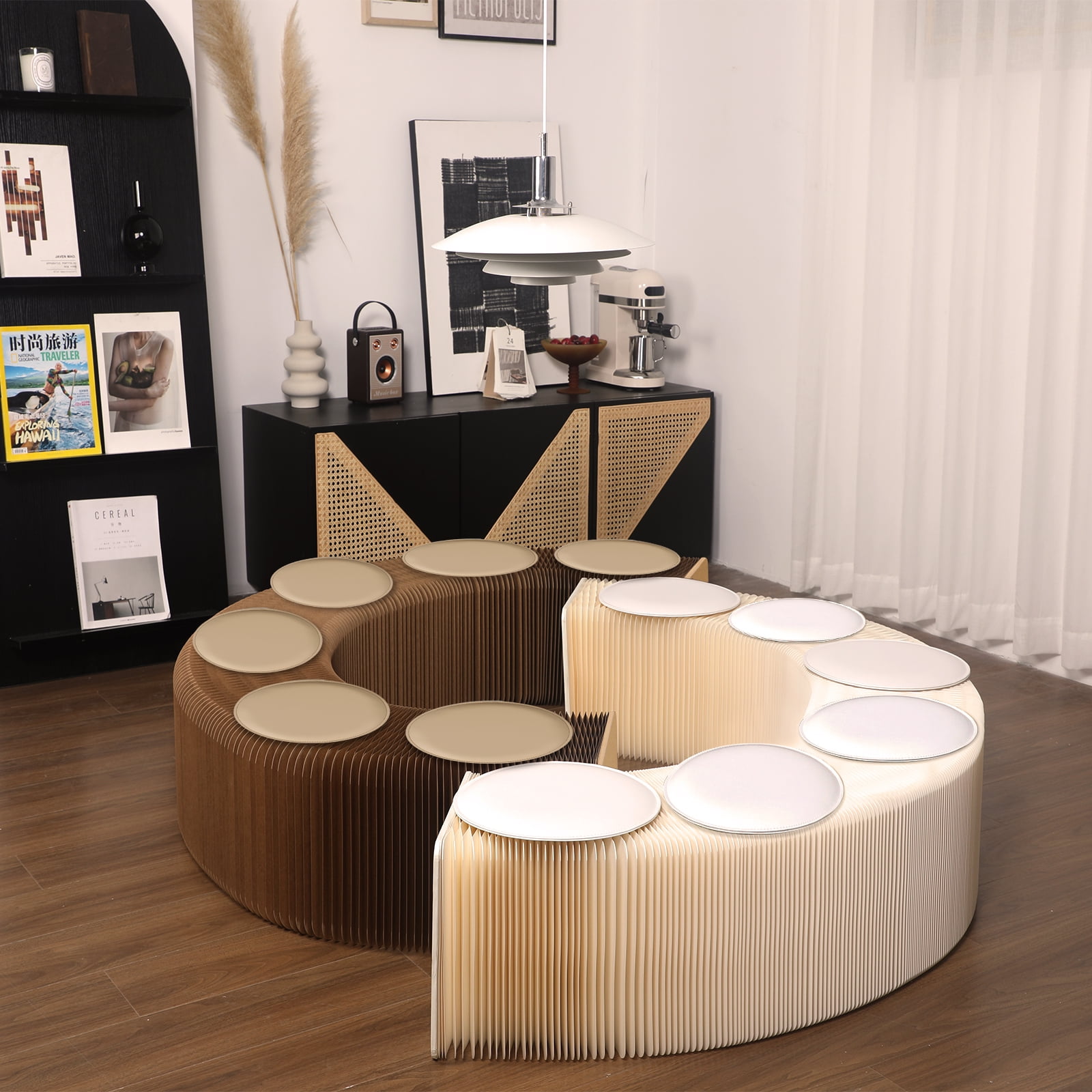 ZEYGC Paper Folding Stool Paper Honeycomb Ottoman Bench Folding Step ...