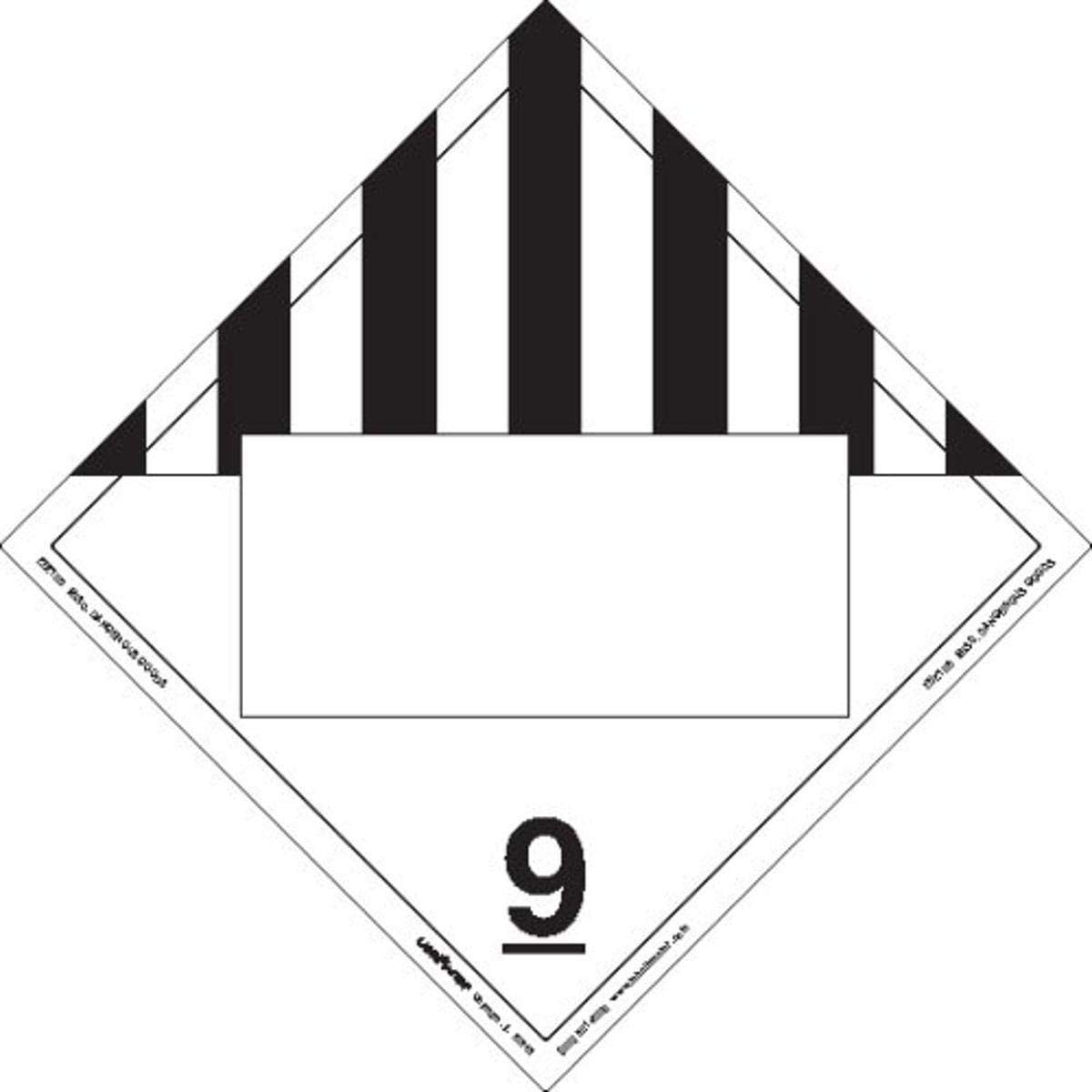 ZEZ19B Dangerous Goods Hazmat Placard, Blank, E-Z Removable Vinyl (Pack ...