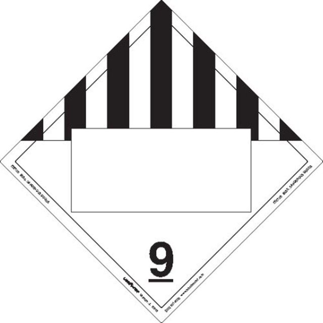 ZEZ19B Dangerous Goods Hazmat Placard, Blank, E-Z Removable Vinyl (Pack ...