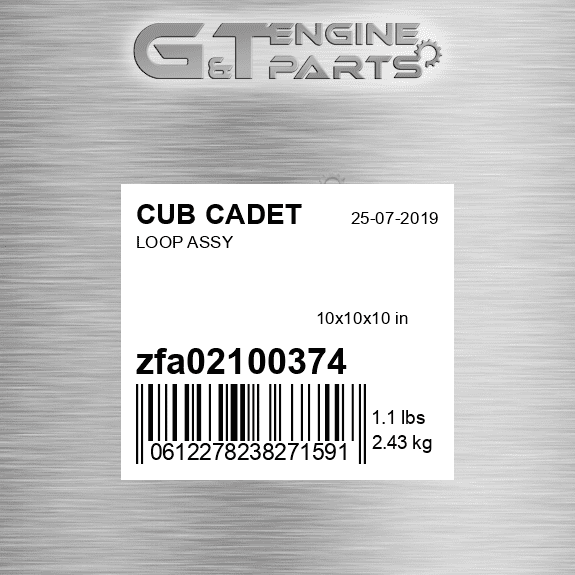 ZFA02100374 LOOP ASSY fits CUB CADET (New OEM) - Walmart.com