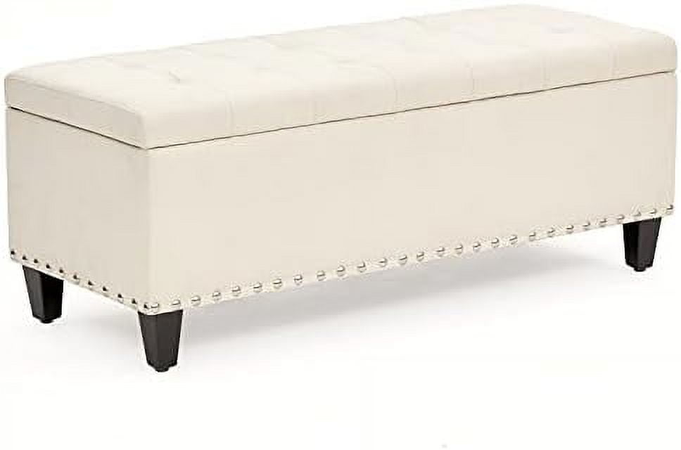Zfgsuijn Ottoman With 41 Inch Upholstered Fabric Ottoman With Safety