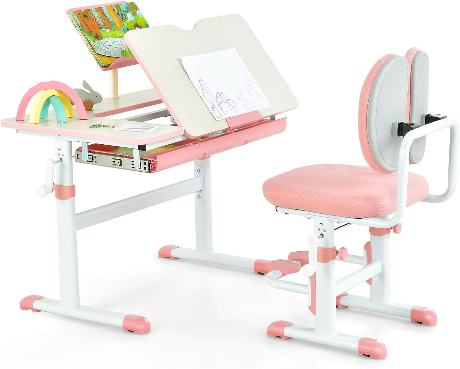 ZFGSUIJN TUIONMJ TUIONMJ Desk and Chair Set Height-Adjustable Student ...