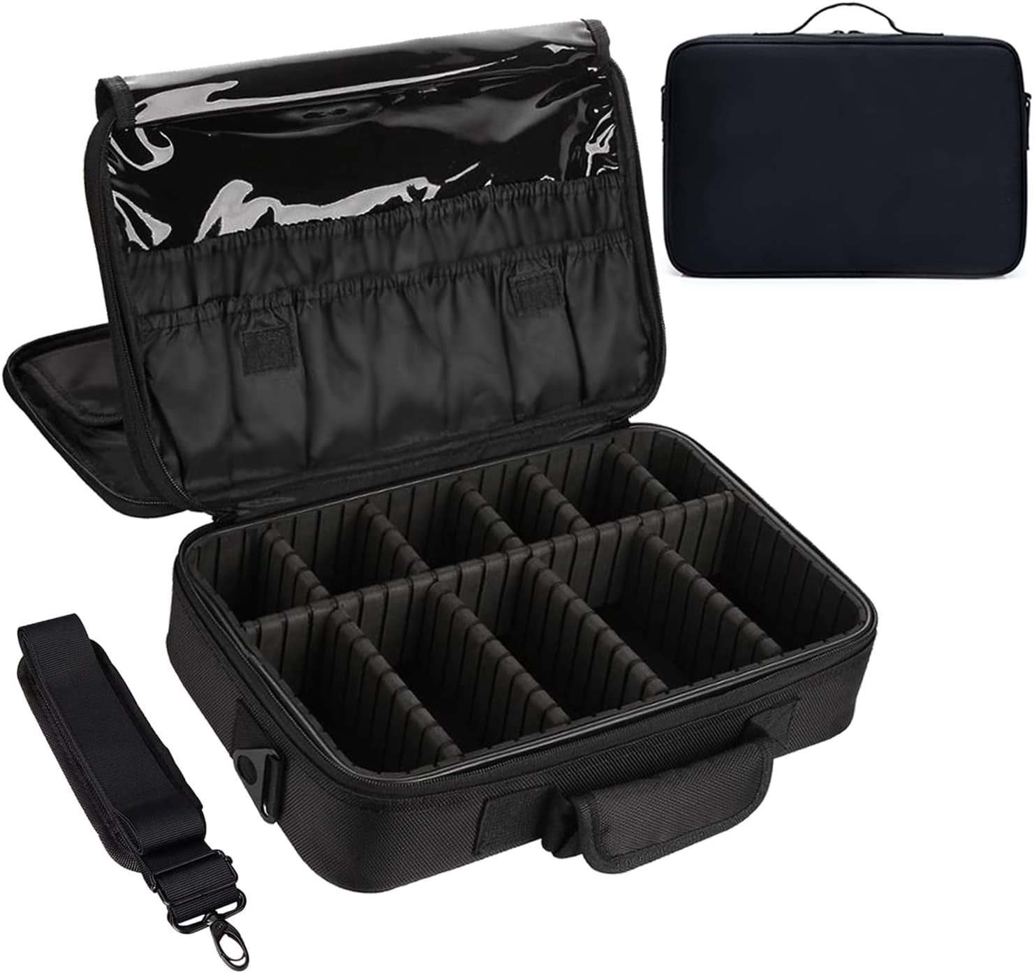 ZFITEI Professional Makeup Case, 3 Layer Organizer, Adjustable ...