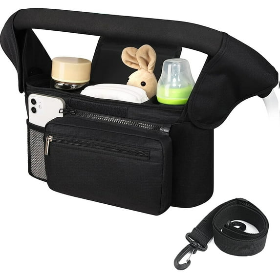 ZFITEI Stroller Organizer with 2 Cup Holders, Detachable Zippered ...